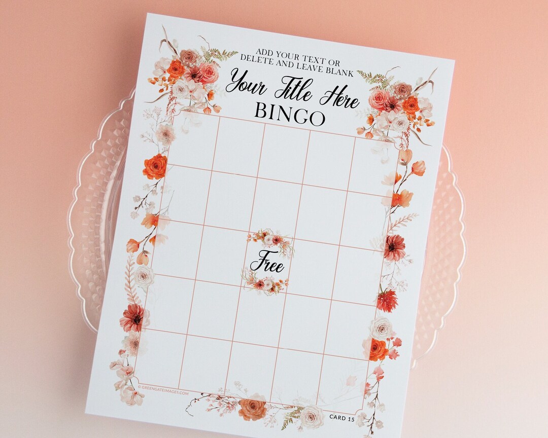 FILLABLE Bingo Template 50 PRINTABLE Bingo Cards Pdf. Editable ...