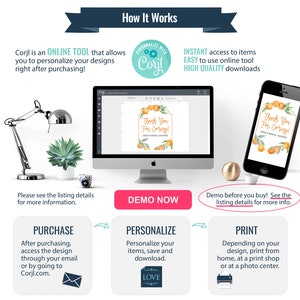 Oranges Sign Template - 8.5x11" and 5x7". Editable on Corjl. Party ...