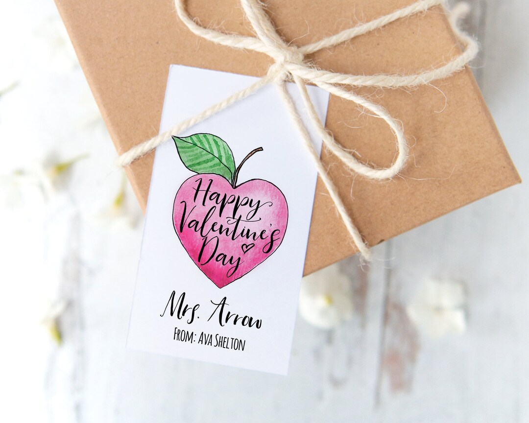 Teacher Valentine's Gift Tags - Printable Gift Tag, Editable Corjl ...