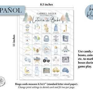 BOY - Lotería De Bebé: 100 Cards, PRINTABLE Bingo Pdf, Personalized ...