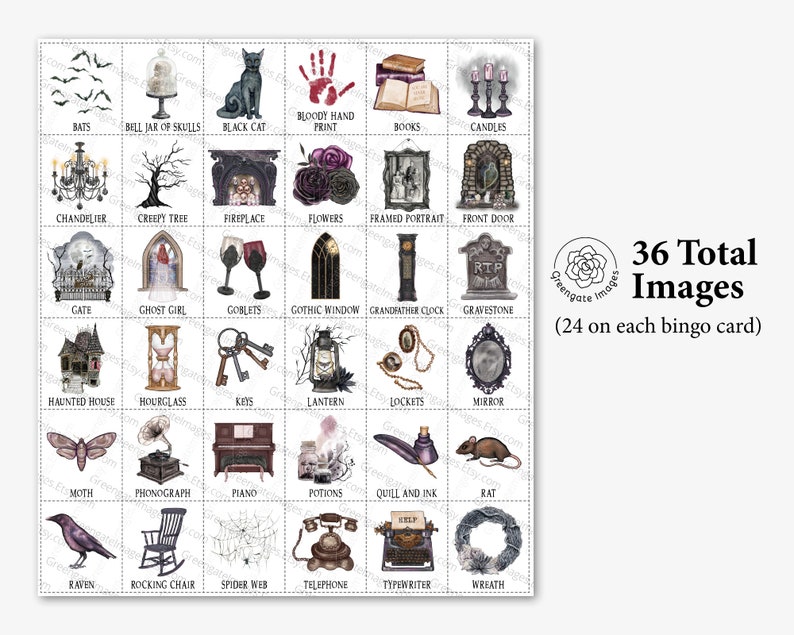 Haunted House Bingo Cards 50 PRINTABLE Bingo Cards Large - Etsy