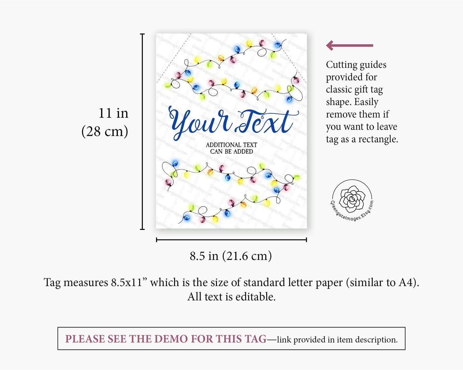 Giant XL Christmas Gift Tag - PRINTABLE Editable Corjl, Extra Large Tag ...