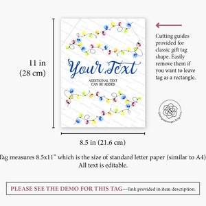 Giant XL Christmas Gift Tag - PRINTABLE Editable Corjl, Extra Large Tag ...