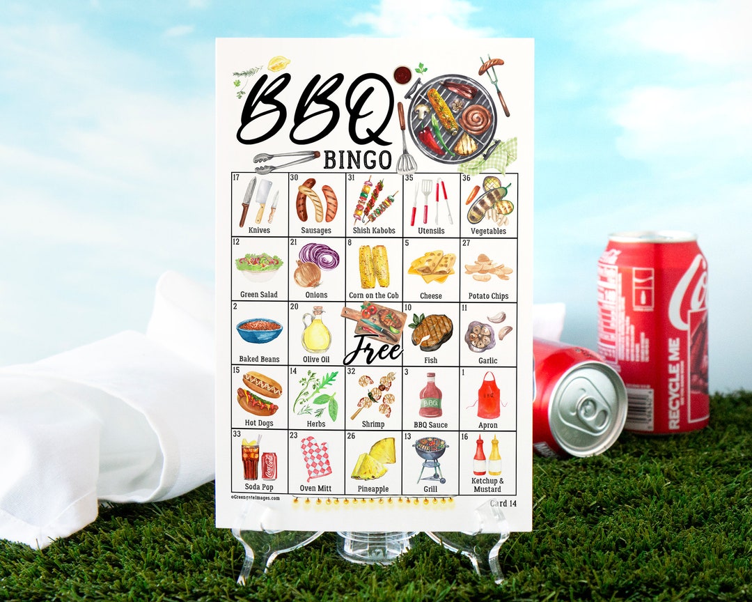 BBQ Bingo - 50 PRINTABLE Unique Cards. Instant Digital Download PDF ...