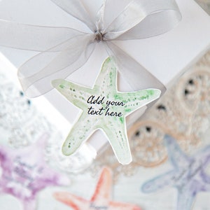 Starfish Gift Tags - Printable Gift Tag, Editable Corjl, Favor Bag Tag ...