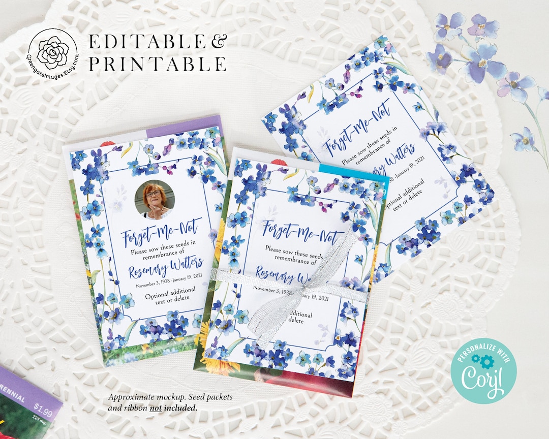 Forget-me-not Seed Packet Tags - PRINTABLE 3x4" Tags That Can Be ...