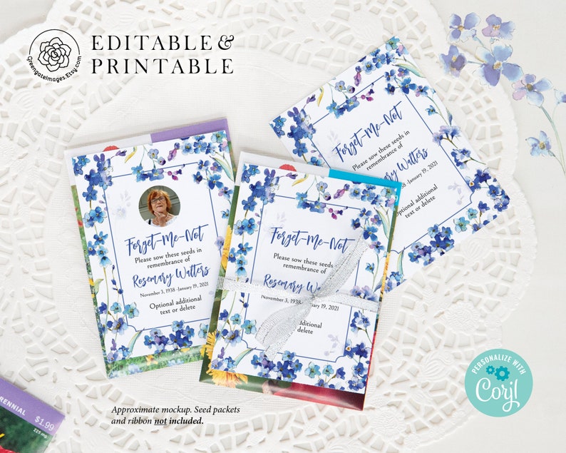 Forget-me-not Seed Packet Tags - PRINTABLE 3x4" Tags That Can Be ...