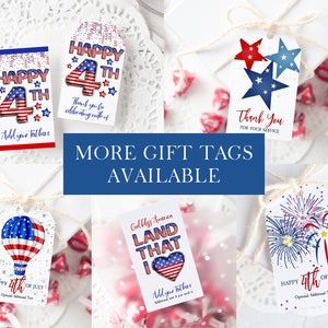 Patriotic Gift Tag - Printable & Corjl Editable / Red Blue Stars Gift ...