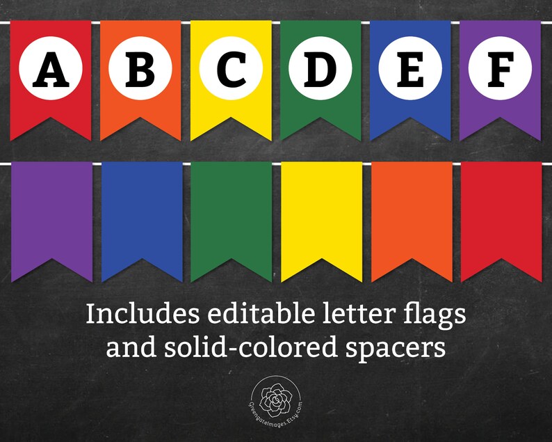 Rainbow Letter Banner Editable Printable Message Bunting - Etsy
