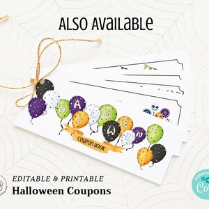 Halloween Coupon Template: Printable Coupon Book, Editable Coupons, Diy ...