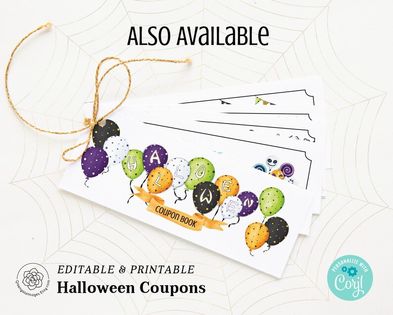 Halloween Coupon Template: Printable Coupon Book Editable - Etsy