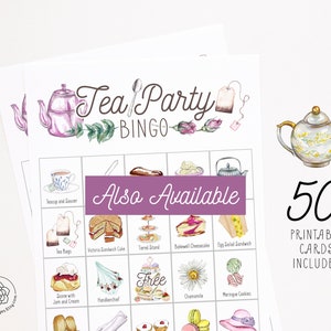 Mother's Day Bingo 50 Printable Bingo Cards, Mom Ladies Tea Party Game ...