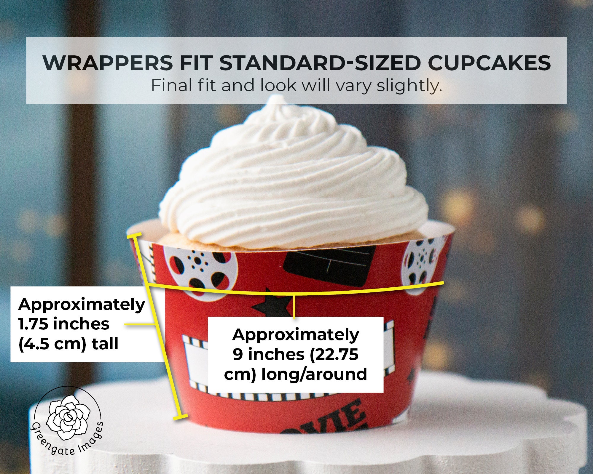 Movie Night Cupcake Wrapper Set - PRINTABLE Cupcake Wraps PDF. Bundle ...