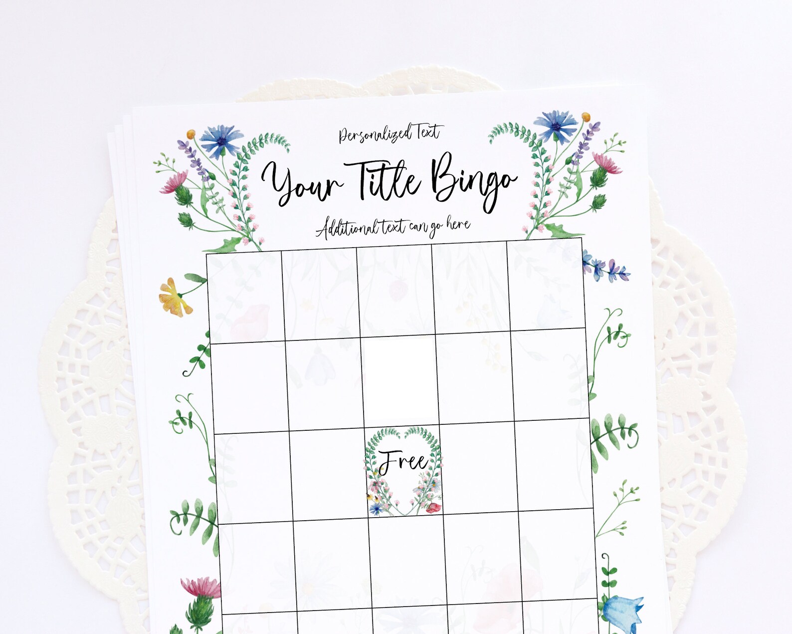 FILLABLE Wildflower Bingo Template: 50 Cards Printable Pdf - Etsy