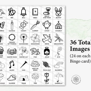Easter Bingo Cards: 50 Printable Bingo Cards, Christian Easter, Church ...