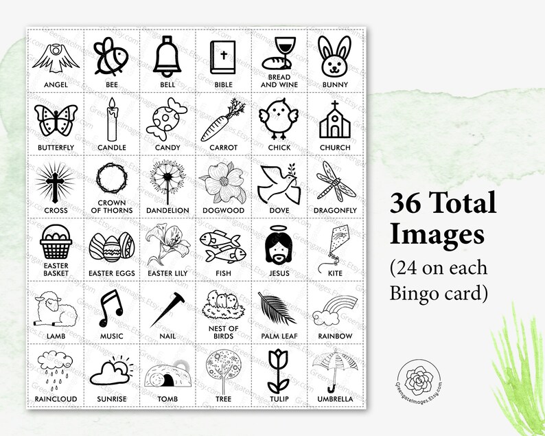 Easter Bingo Cards: 50 Printable Bingo Cards Christian | Etsy