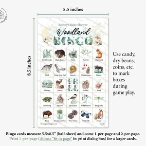 Woodland/forest Bingo - 50 PRINTABLE Unique Cards, Game Idea, Great ...
