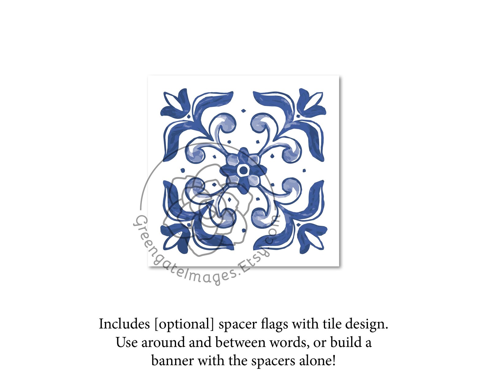 Talavera Style Letter Banner Printable Bunting Blue White - Etsy