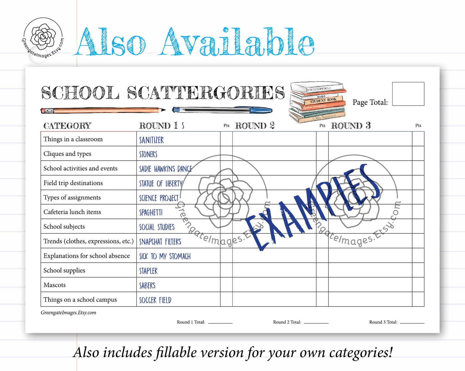 FILLABLE School Bingo Template: 50 Cards Printable Bingo Pdf - Etsy