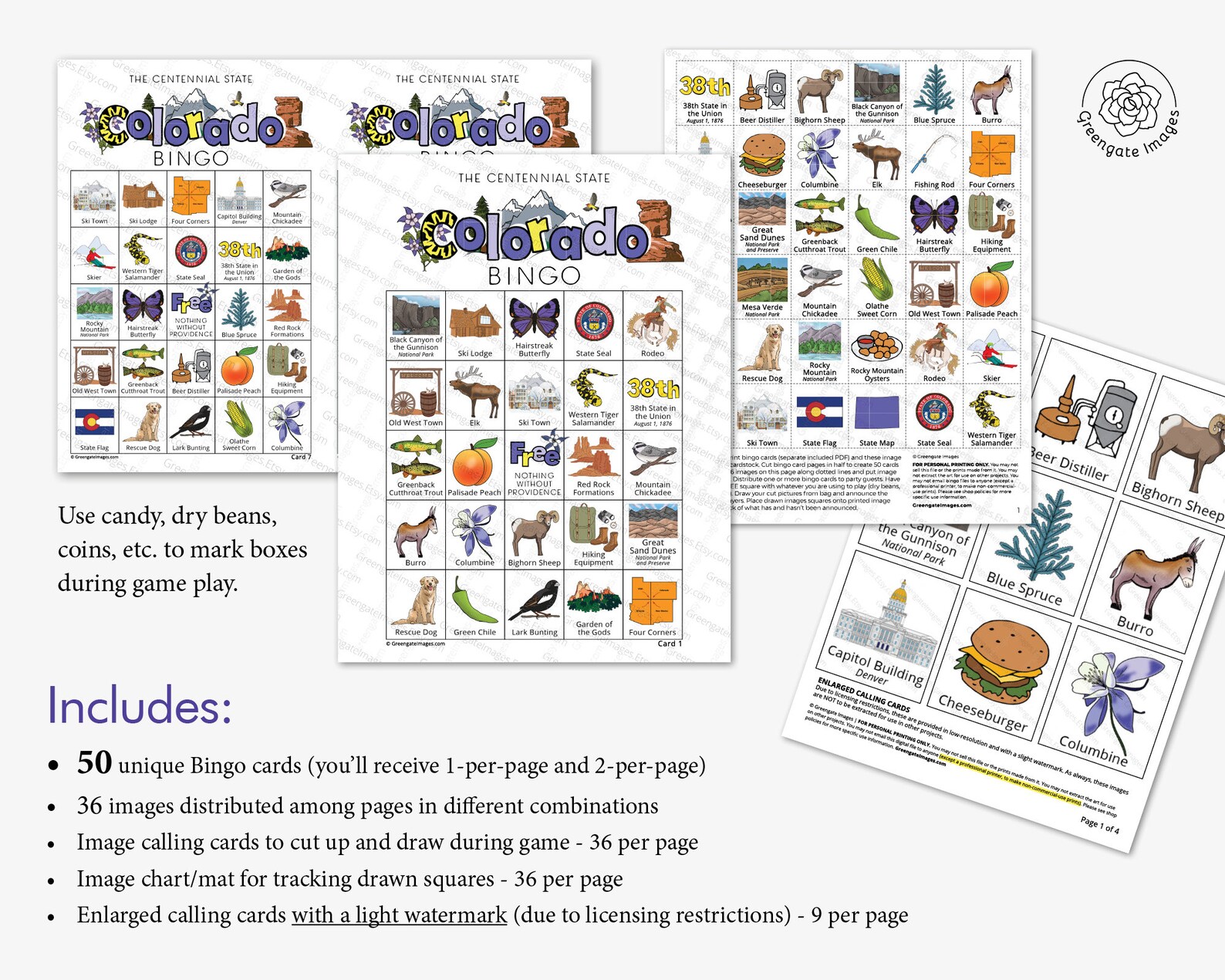Colorado Bingo Cards 50 PRINTABLE Unique Cards to Download - Etsy