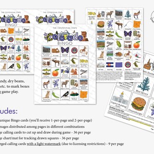 Colorado Bingo Cards - 50 PRINTABLE Unique Cards to Download Instantly ...