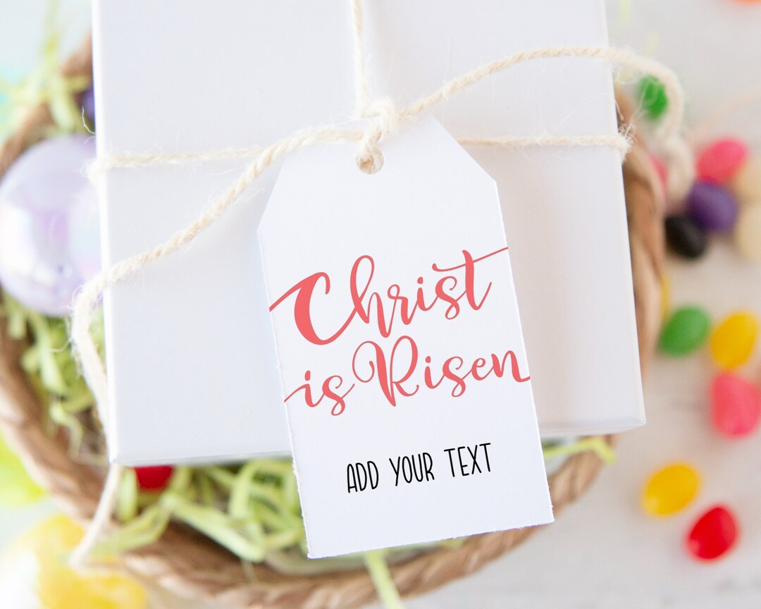 Christ is Risen Gift Tags PRINTABLE Christian Church, Favor Hang Bag ...