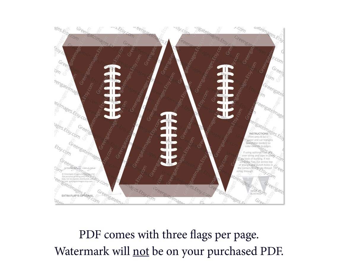Football Bunting Football Banner Football Printable - Etsy