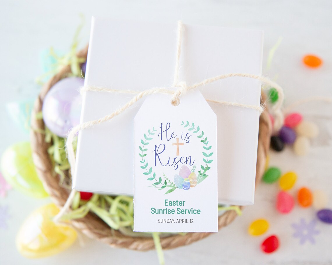 He is Risen Gift Tags Printable Gift Tags Easter Editable - Etsy