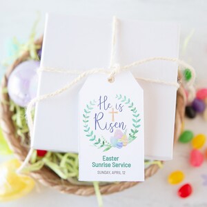 He is Risen Gift Tags - Printable Gift Tags, Easter Editable Corjl ...