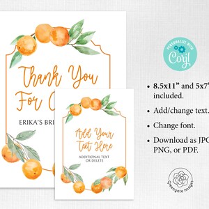 Oranges Sign Template - 8.5x11" and 5x7". Editable on Corjl. Party ...