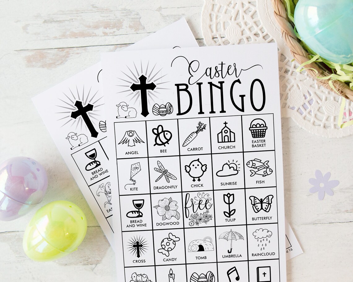 Easter Bingo Cards: 50 Printable Bingo Cards Christian | Etsy