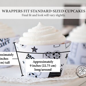 Black and White Movie Night Cupcake Wrapper - PRINTABLE Instant ...