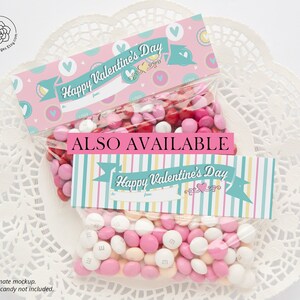 6.5 Valentine's Bag Toppers PRINTABLE Ziplock Topper, Foldover Label ...
