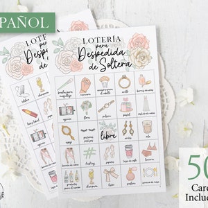 Lotería Para Despedida De Soltera - 50 PRINTABLE Bingo Cards, Spanish ...