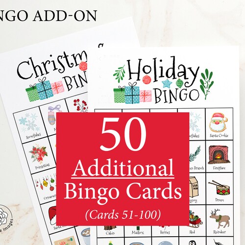 Printable Christmas Bingo Game Activity With 50 Unique Cards - Etsy