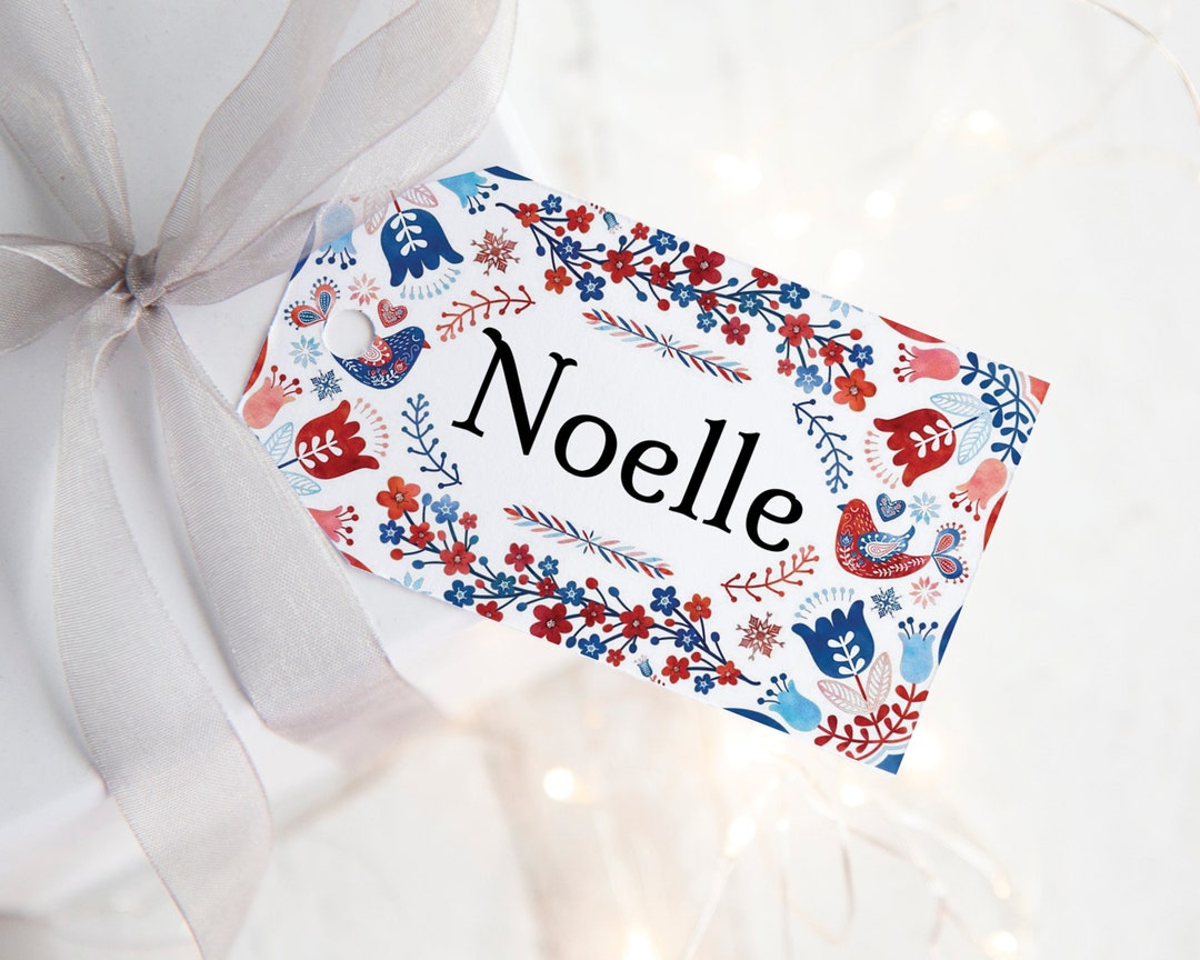 Folk/scandi Christmas Gift Tags - PRINTABLE Corjl Editable Favor Tags ...