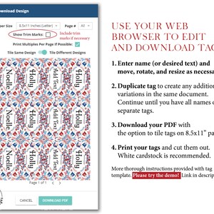Folk/scandi Christmas Gift Tags - PRINTABLE Corjl Editable Favor Tags ...