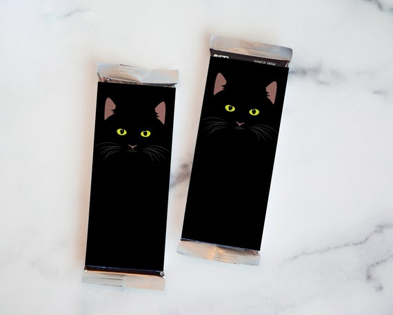 Minimalist Black Cat Candy Bar Wrappers PRINTABLE Hershey - Etsy