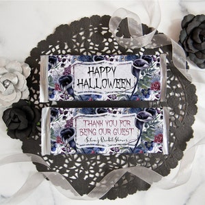 Halloween Floral Candy Bar Wrappers - PRINTABLE Custom Candy Wrap ...