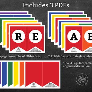 Rainbow Letter Banner - Editable Printable Message Bunting, Swallowtail ...