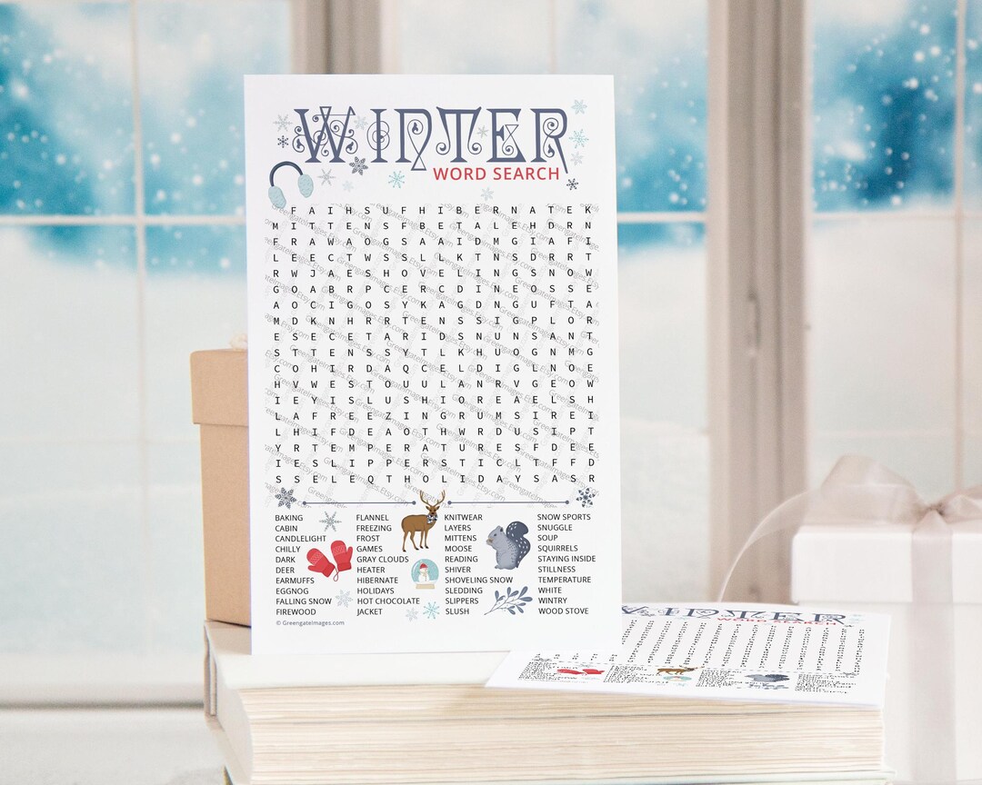 Winter Word Search II - PRINTABLE Downloadable PDF. Cold Weather Word ...