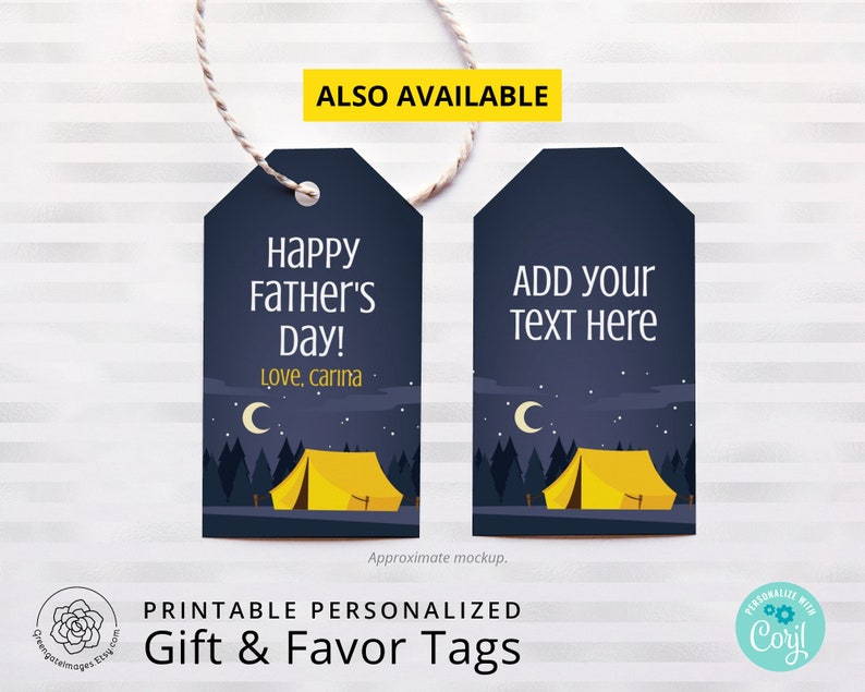 Fishing Gift Tag Father's Day Gift Tags Printable Gift | Etsy