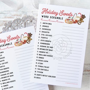 Holiday Sweets Word Scramble - PRINTABLE Downloadable Activity. Word ...