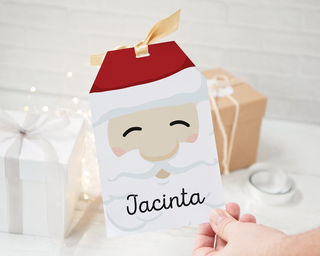 Jumbo Large Santa Gift Tag - PRINTABLE Editable Corjl, Xl Extra Giant ...