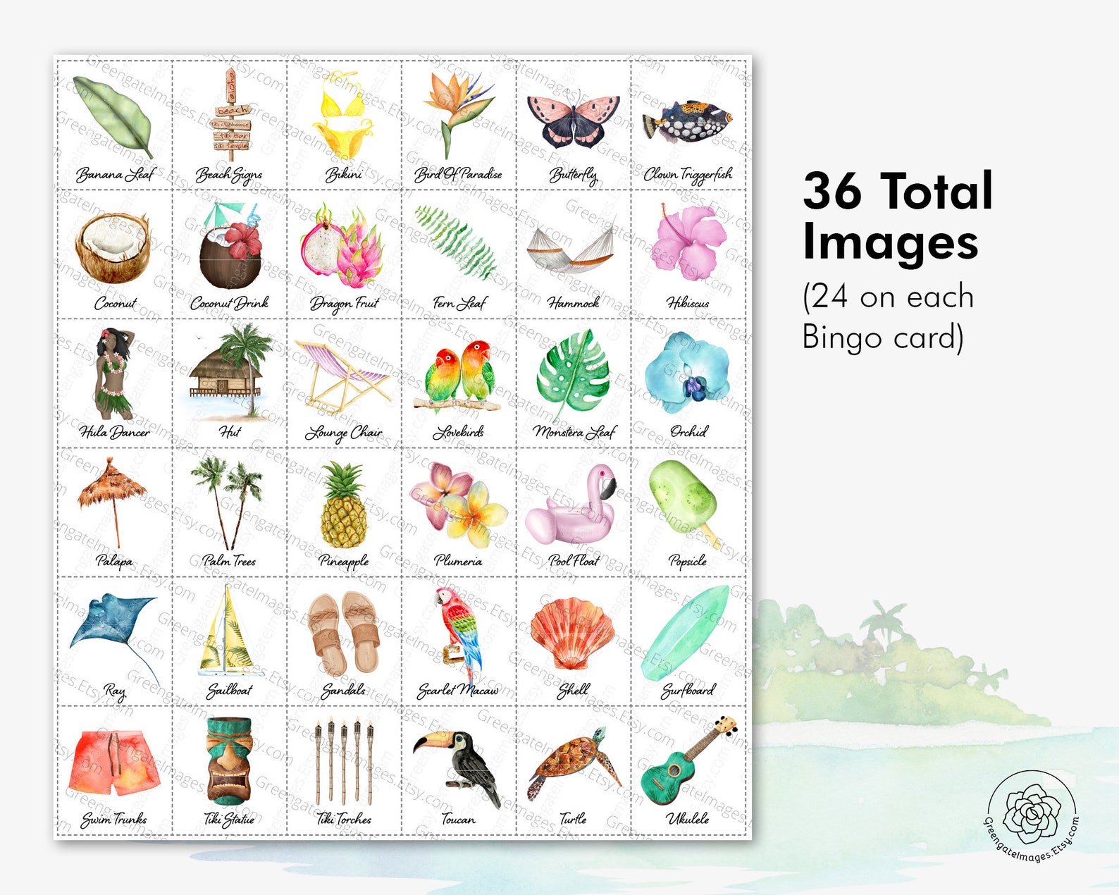 Tropical Bingo: PRINTABLE 50 Cards Bingo Pdf Game Party Game - Etsy Canada