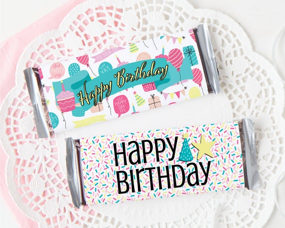 Happy Birthday Candy Bar Wrappers PRINTABLE Hershey Bar - Etsy