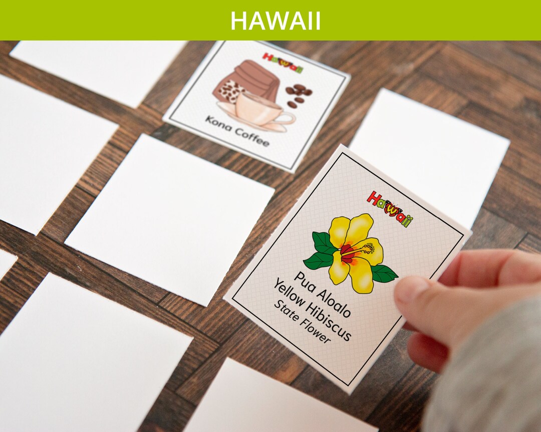 Hawaii Memory Game - PRINTABLE Downloadable Activity PDF. Matching Game ...