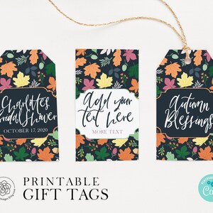 Fall Gift Tag - Printable Gift Tag, Favor Tag, Hang Tag, Edit in Corjl ...