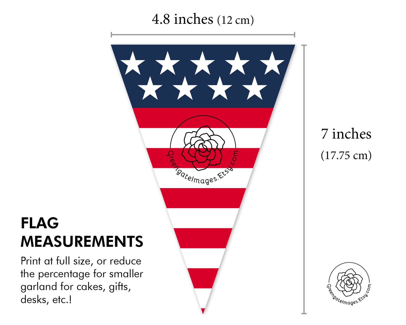 American Flag Bunting Banner Stars And Stripes Etsy