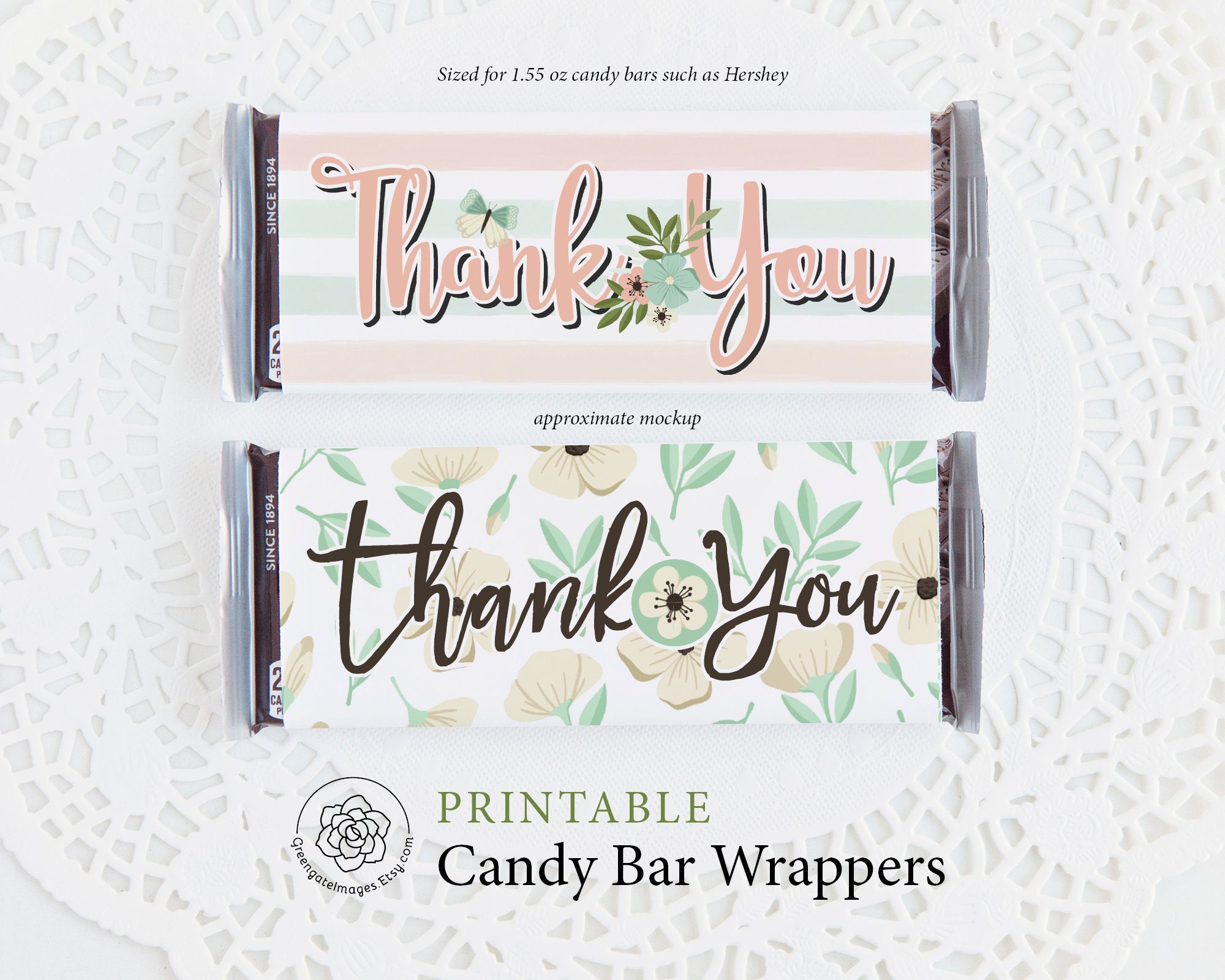 Thank You Candy Bar Wrappers PRINTABLE Hershey bar wrapper | Etsy